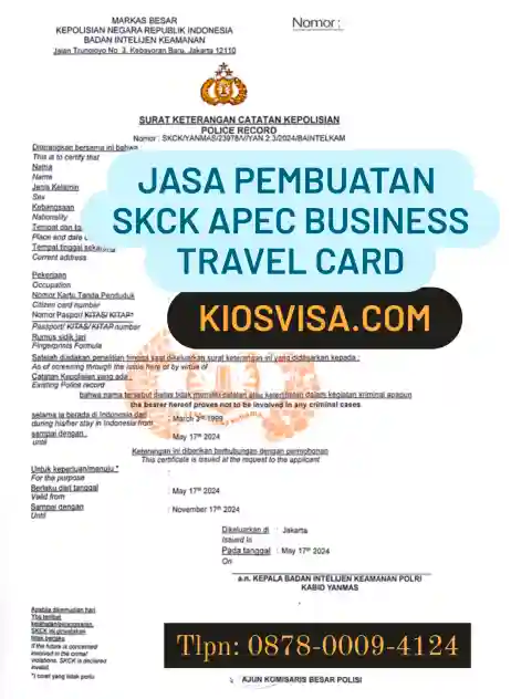 JASA PEMBUATAN SKCK APEC BUSINESS TRAVEL CARD - Kios Visa
